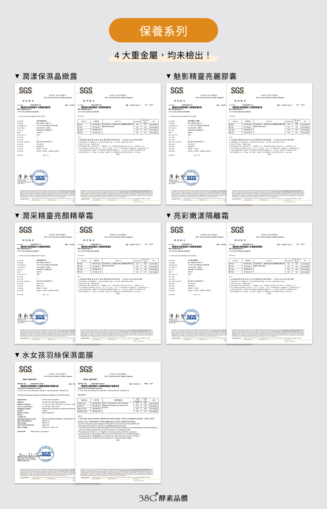 SGS檢測報告 | 38G酵素晶體